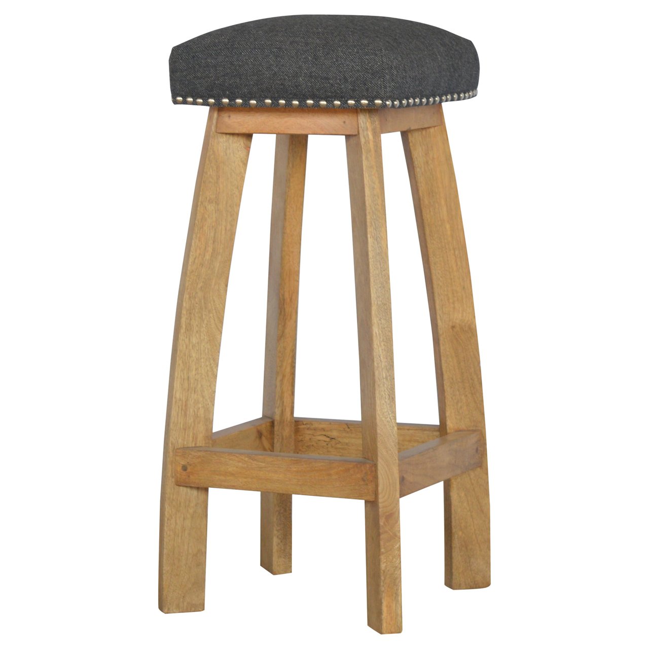 Black Tweed Studded Bar Stool | Artisan Furniture India