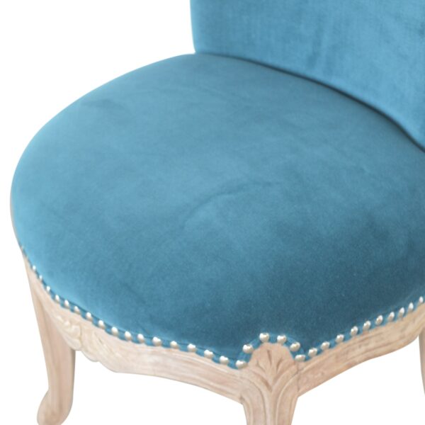 IN1445 - Teal Velvet Studded Chair | Artisan Furniture India